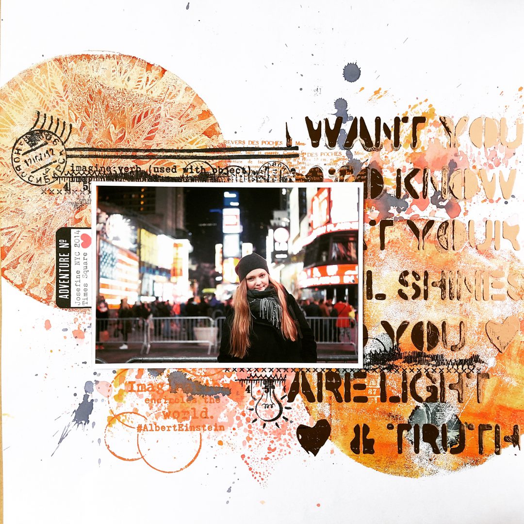 Scrapbooking | Mixed Media Layouts mit der Gel Press Plate im Workshop ...