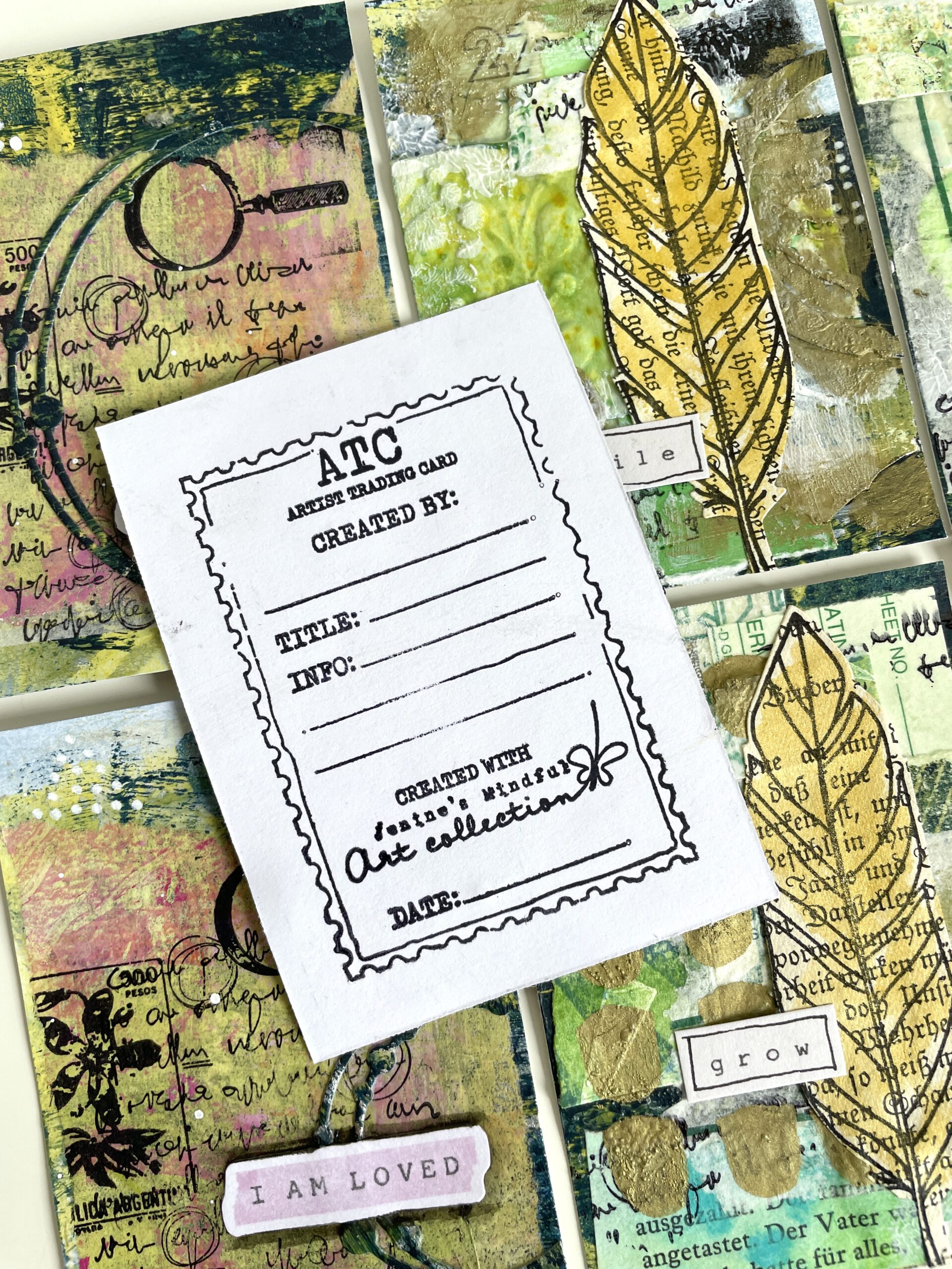 Neue Artist Trading Cards aus Gel Press Papieren und Collagen. Plus ein ...