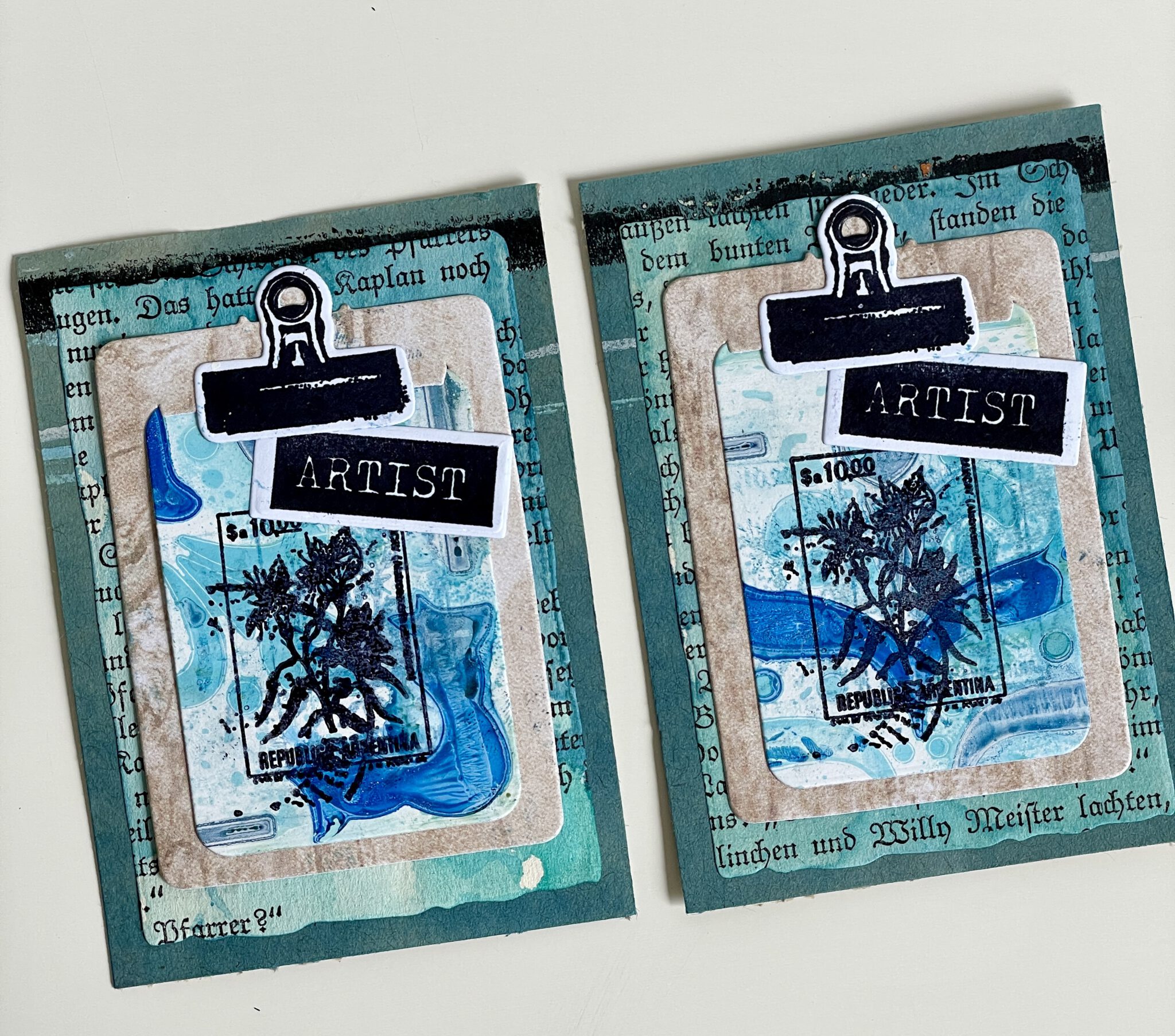Neue Artist Trading Cards aus Gel Press Papieren und Collagen. Plus ein ...